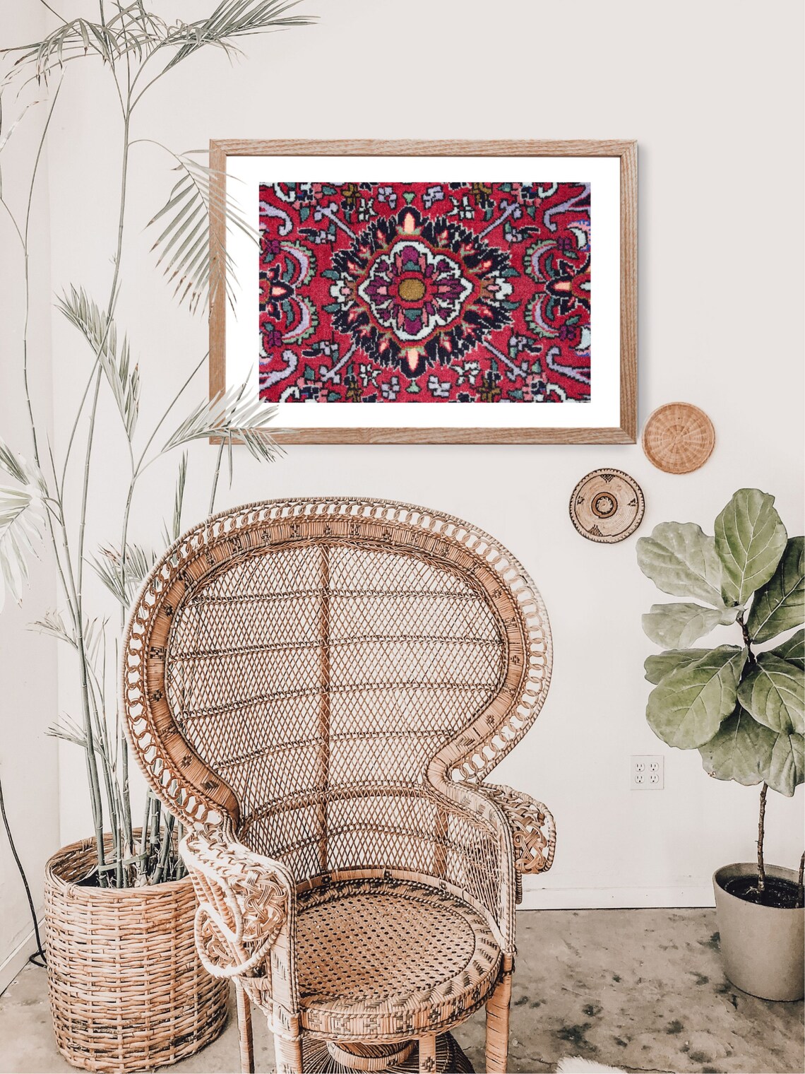 Printable Boho Wall Art Red Rug Download / Modern Abstract / Home Decor ...