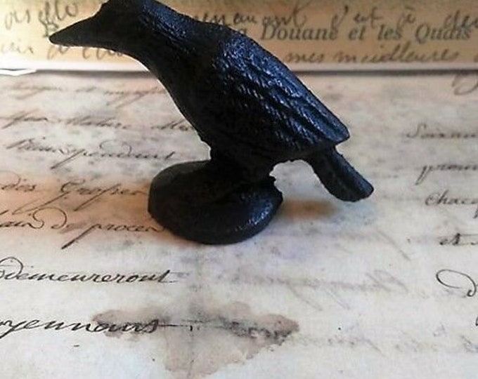 Cast Iron Crow On Base Home and Office Figurine Decor | Etsy