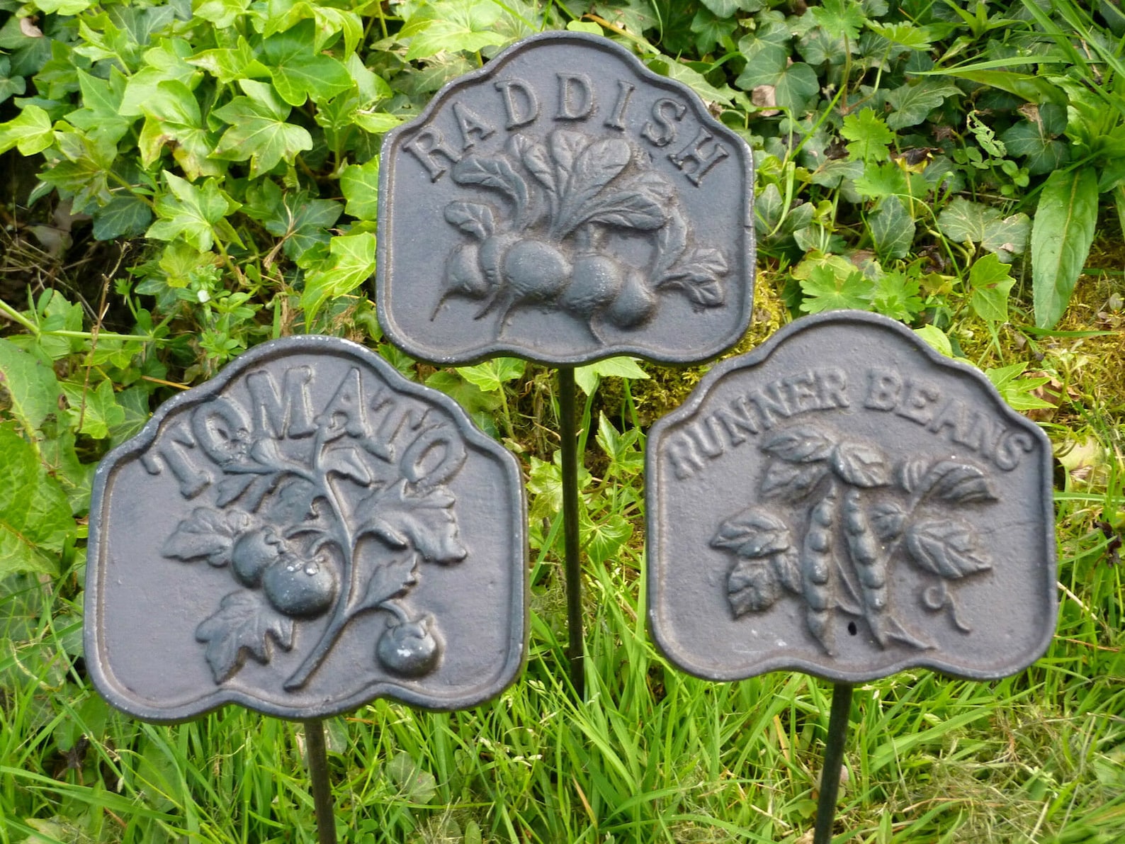 Cast Iron Metal Vegetable Garden Plant Marker Sign Set/12 - Etsy