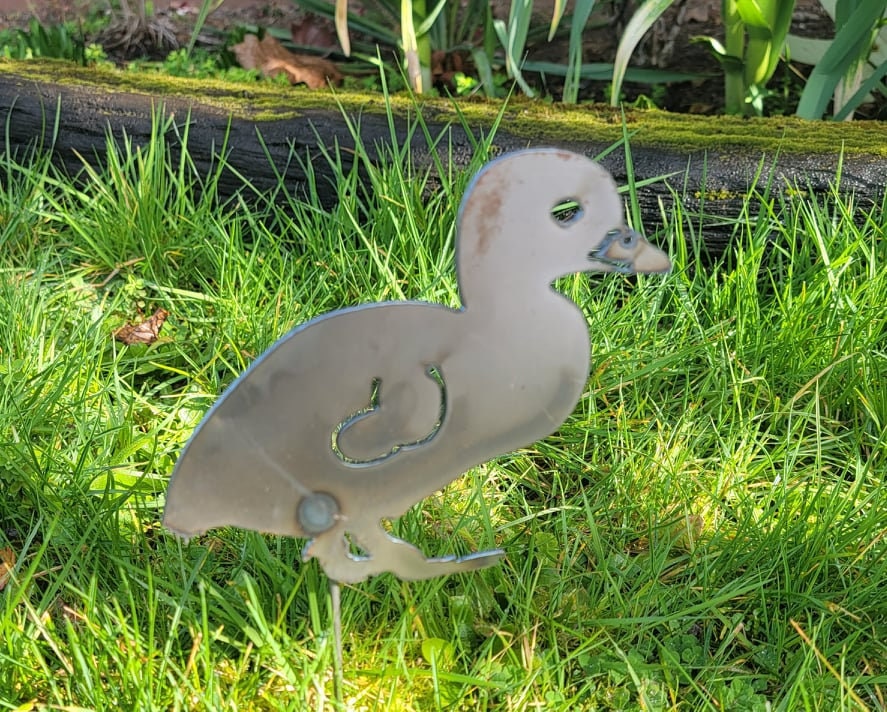 Metal Rusty Ducklings Baby Pekin Duck Garden Stake Lawn Outdoor Yard ...