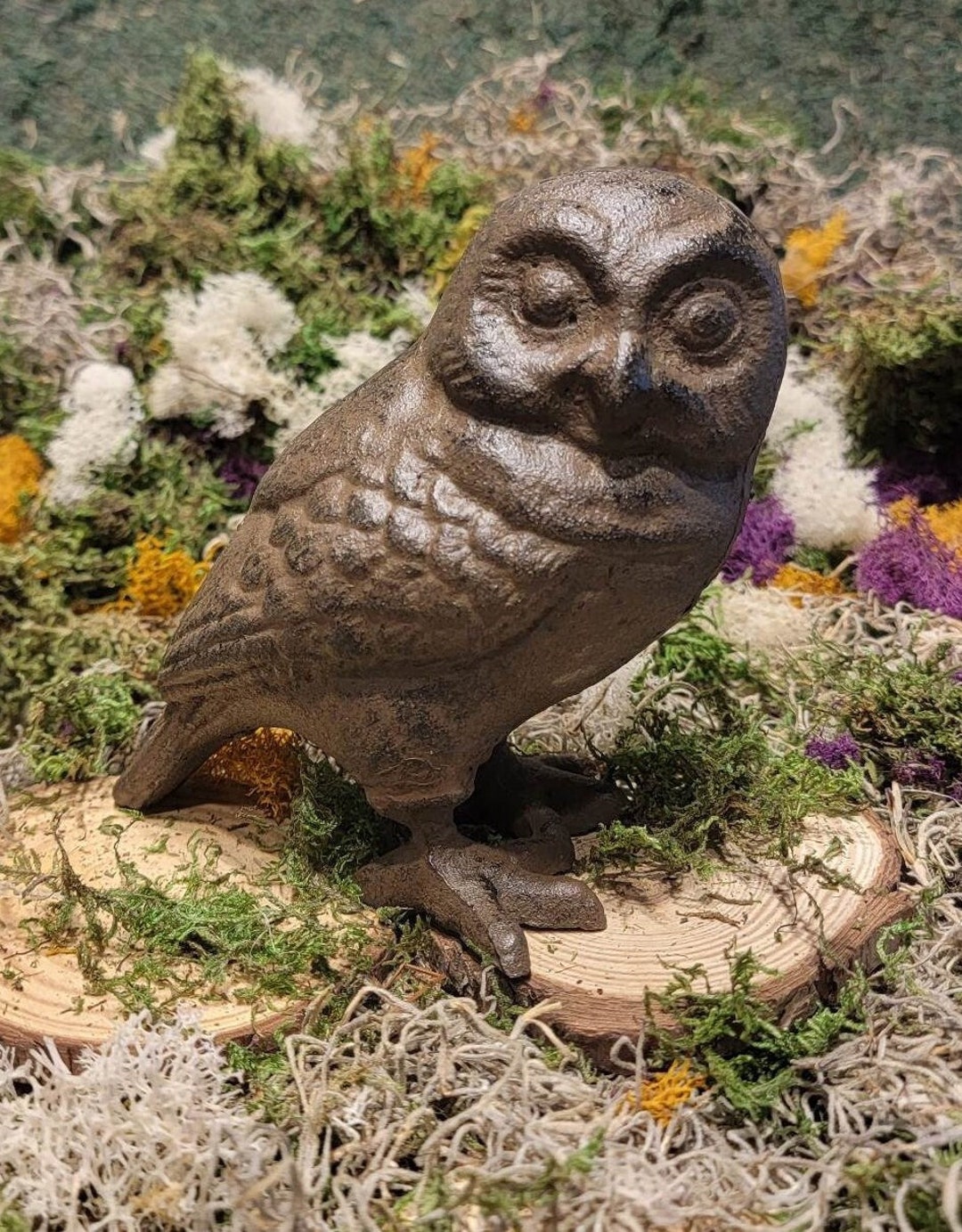 Cast Iron Standing Owl-entry Piece-elegant Decor-vintage Style - Etsy