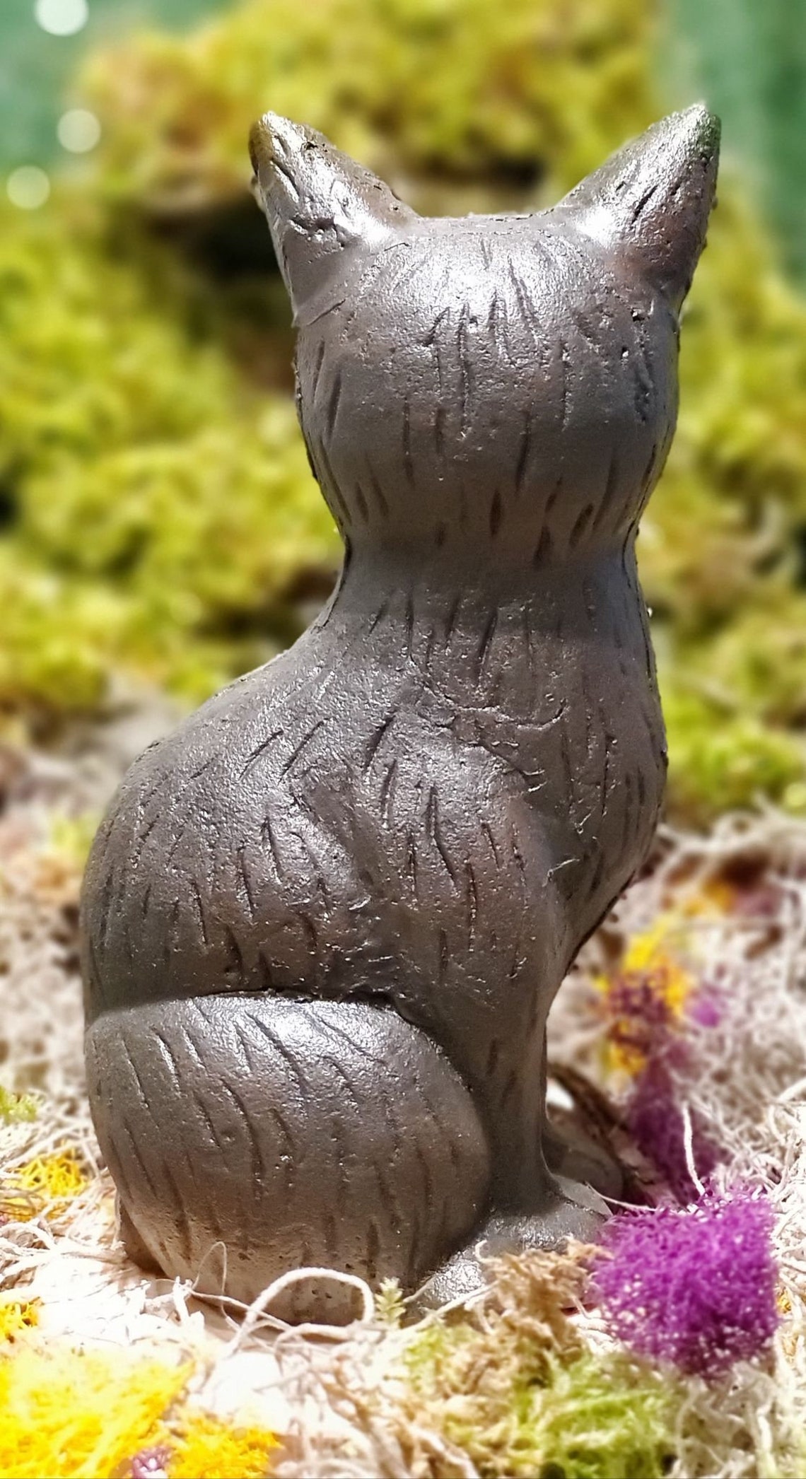 Cast Iron Sitting Cat Statue Figurine Decor - Etsy