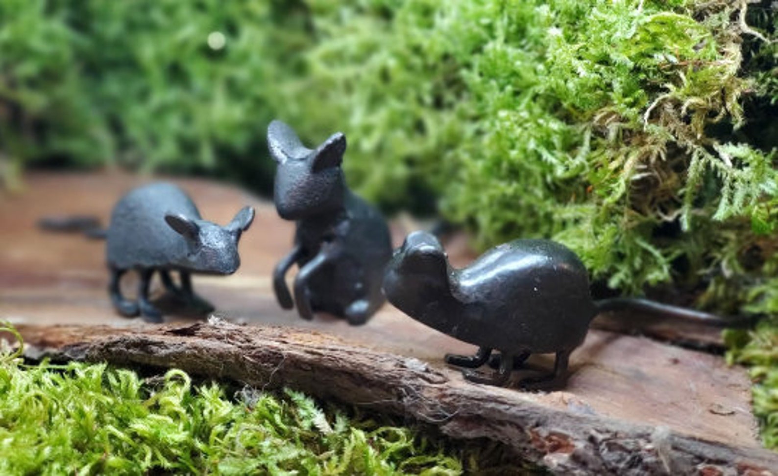 Cast Iron Metal Set/3 Mice Mouse Rodent Figurine Statue Home | Etsy