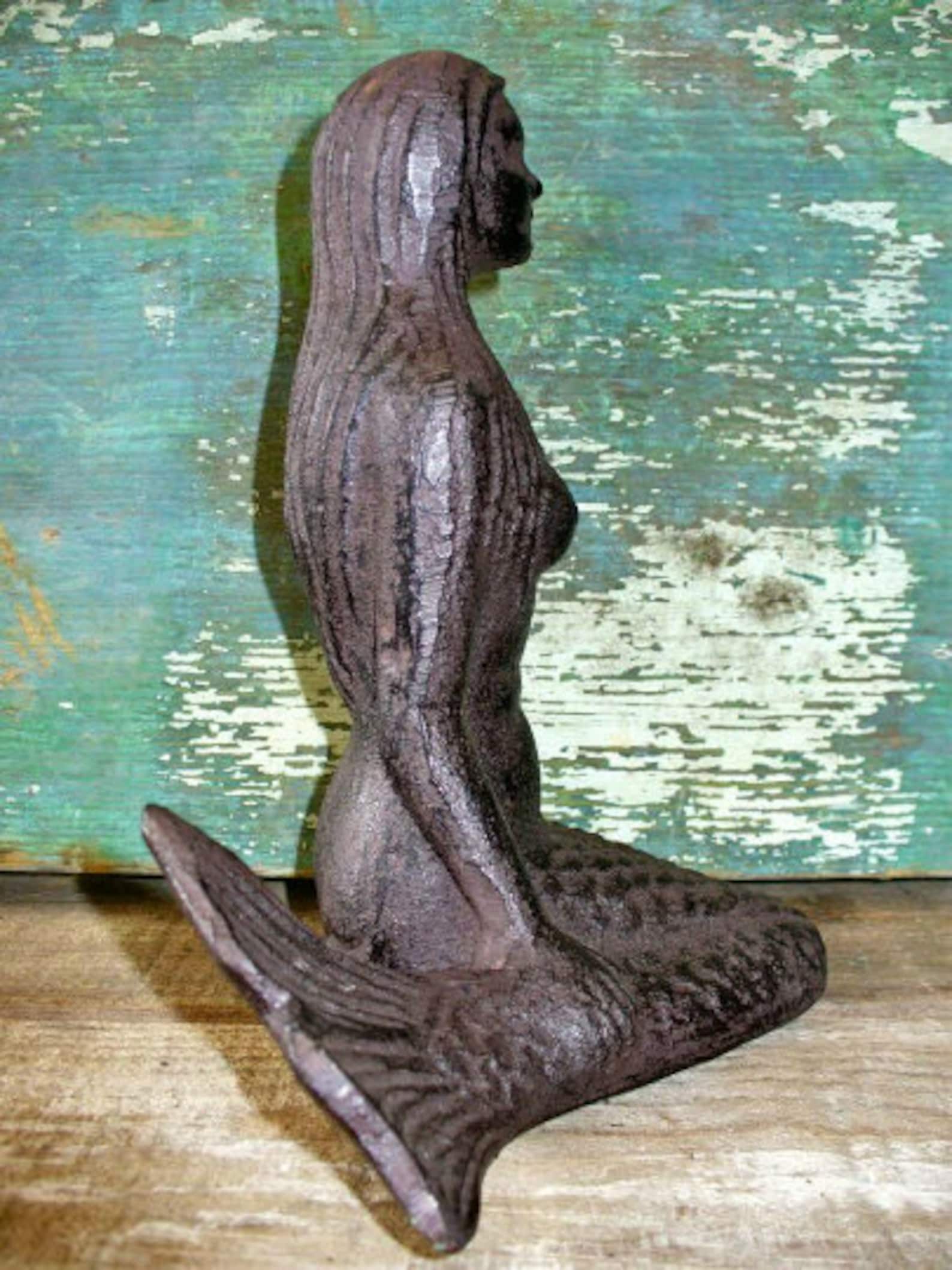 Cast Iron Metal Nautical Mermaid Statue Home Garden Boat Yard Pond ...