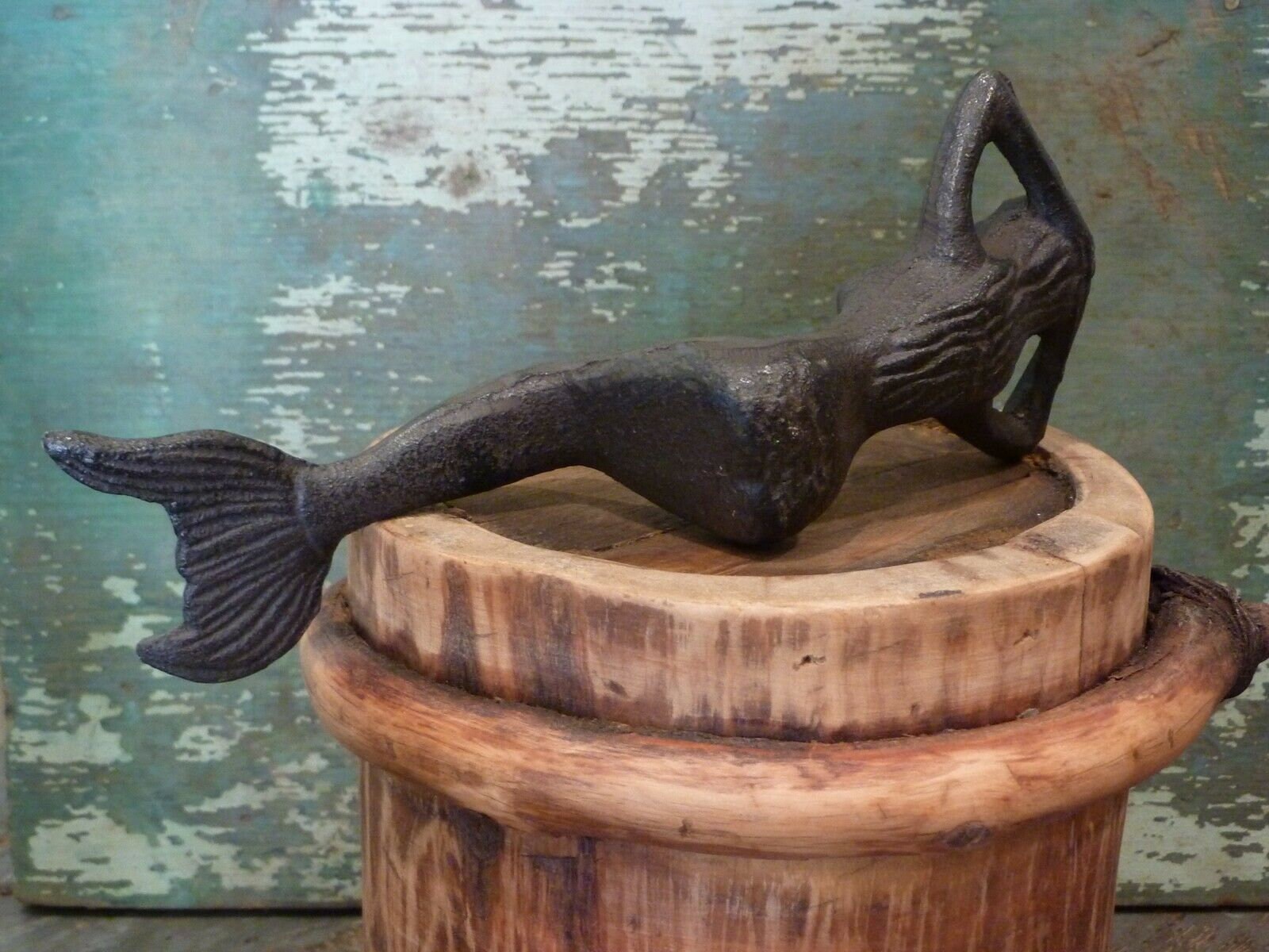 Cast Iron Metal Nautical Mermaid Statue Home Garden Boat Yard Pond ...