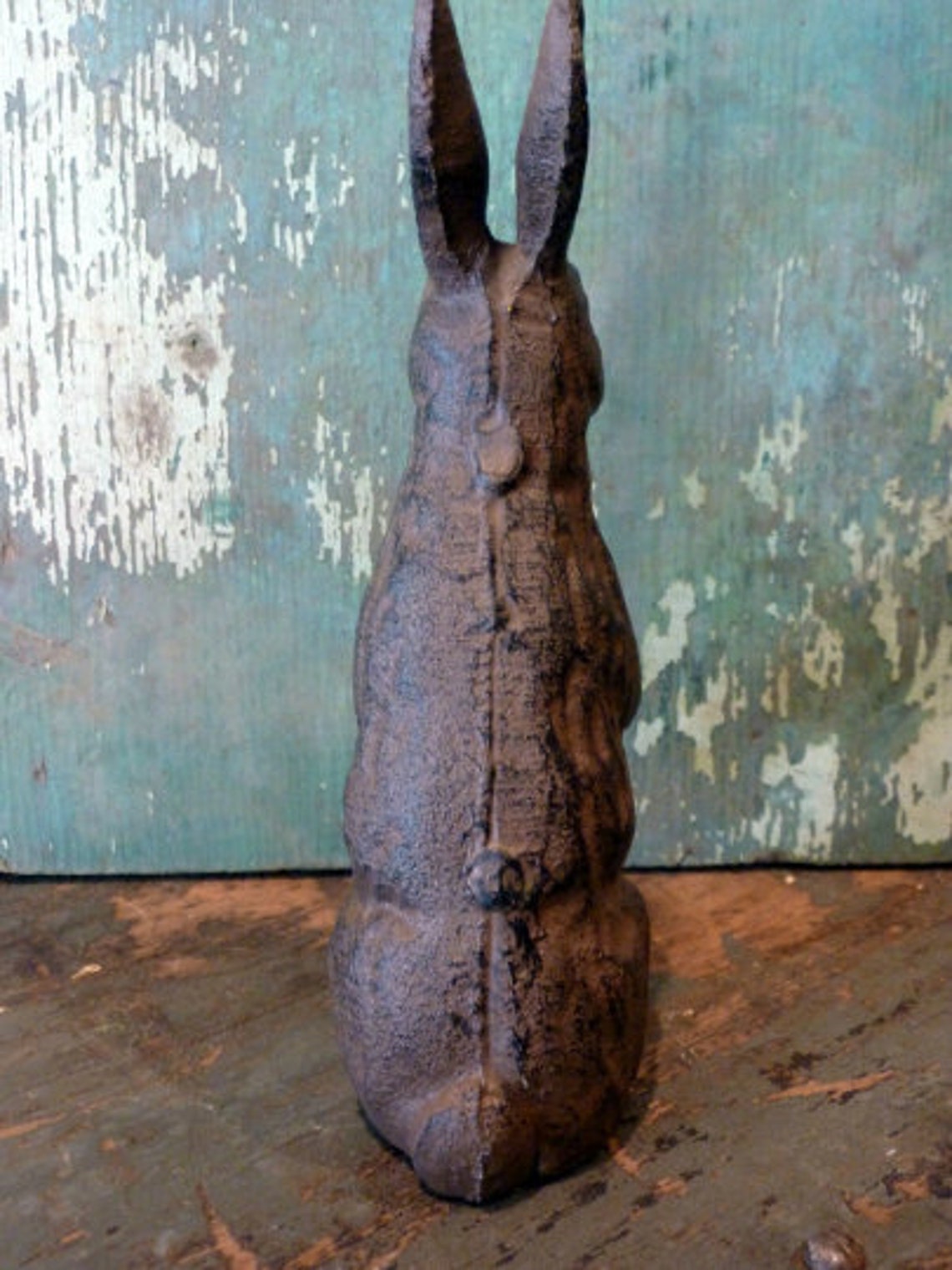 Brown Cast Iron Holiday Easter Rabbit Bunny Traditional Statue - Etsy