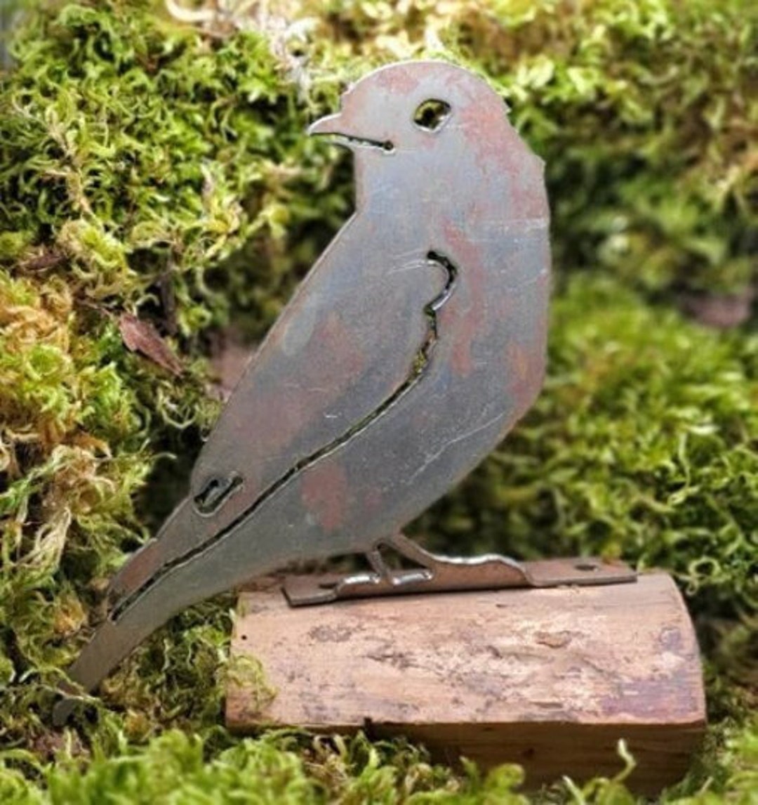 Cut Metal Rusty Bluebird Garden Home Yard Lawn Outdoor Tree Window Art ...