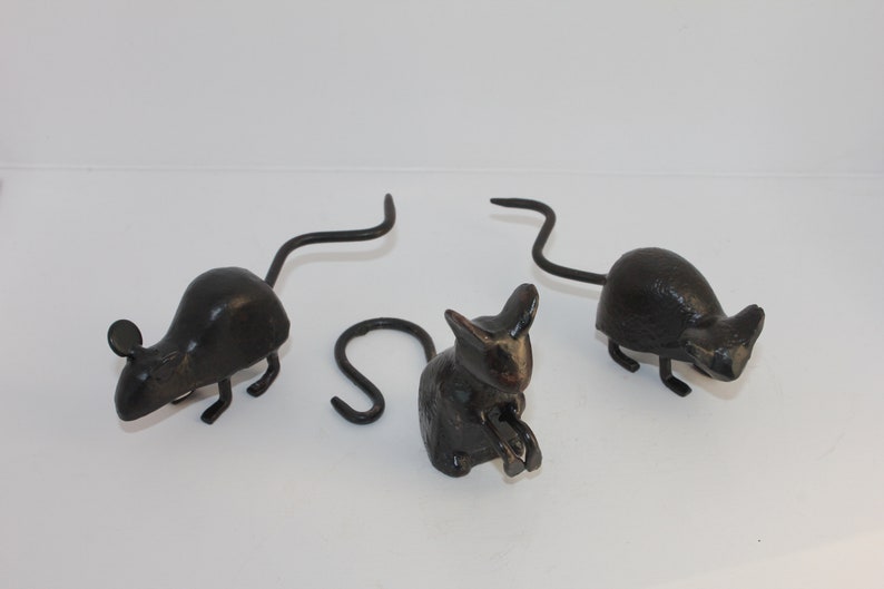 Cast Iron Metal Set/3 Mice Mouse Rodent Figurine Statue Home - Etsy