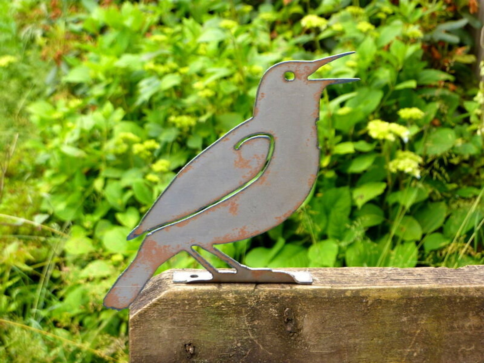 Cut Metal Rusty Meadow Lark Bird Garden Home Yard Lawn Outdoor Window ...