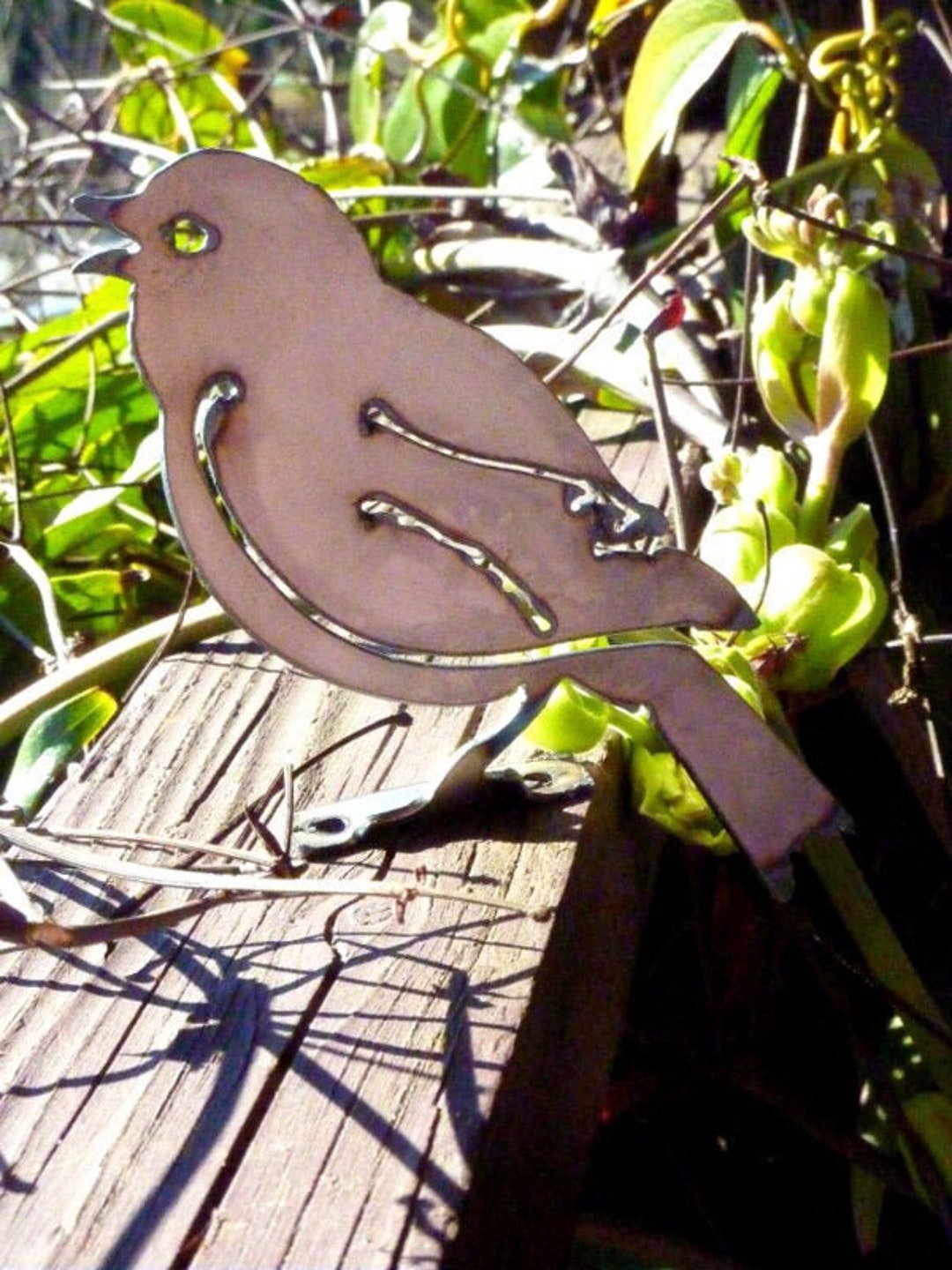 Cut Metal Rusty Painted Bunting Bird Garden Home Yard Outdoor Lawn ...