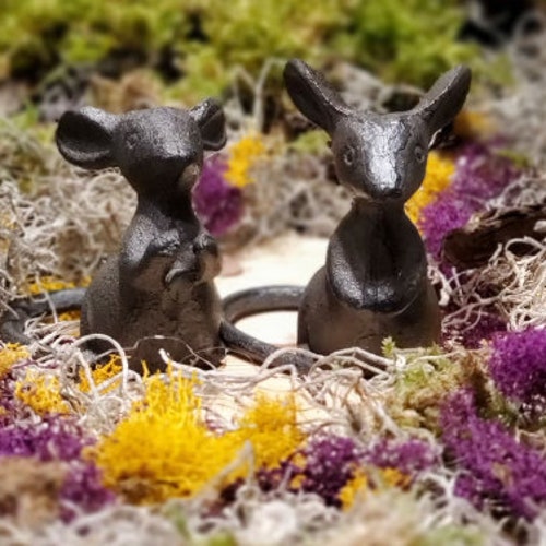 Cast Iron Metal Set/2 Mice Mouse Rodent Figurine Statue Home - Etsy