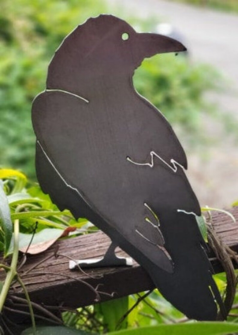 Cut Metal Raven-rusty-raven Bird-garden Home Yard Outdoor Lawn Art ...