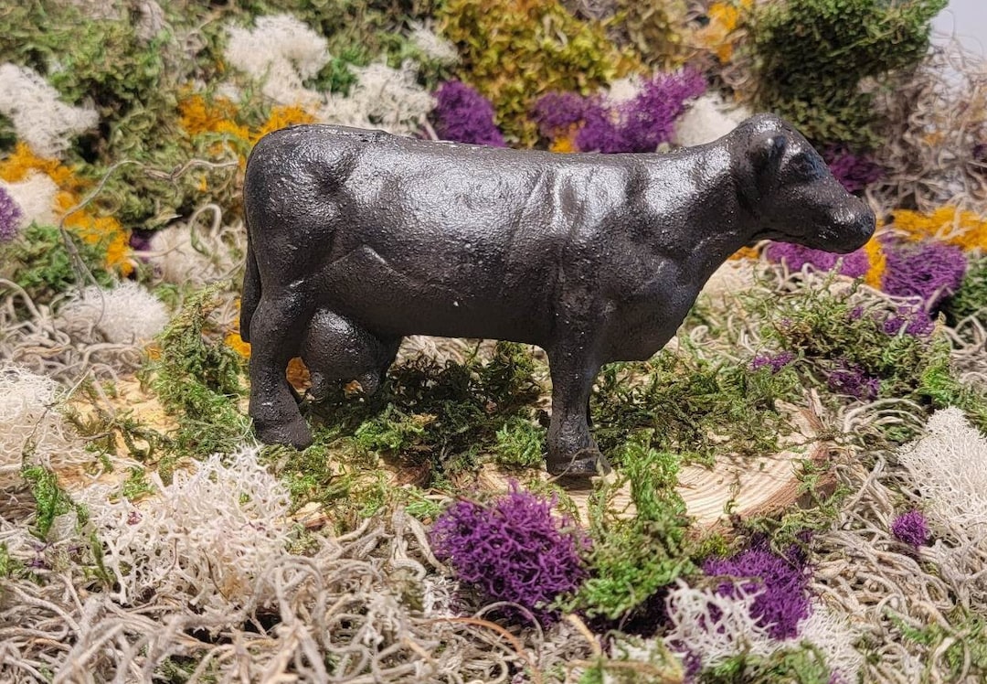 Cast Iron Brown Cow-bovine Farm Figurine Statue Home Decor - Etsy