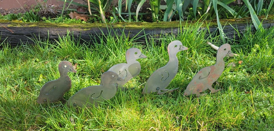 Metal Rusty Ducklings Baby Pekin Duck Garden Stake Lawn | Etsy