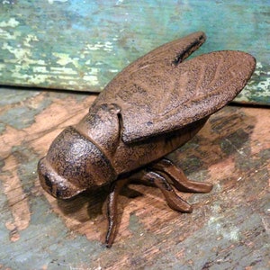 Brown Cast Iron Cicada Insect Home Garden Yard Lawn Outdoors Patio Art ...