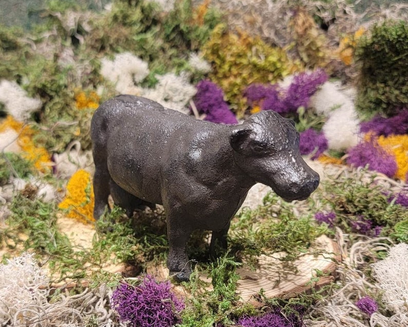 Cast Iron Brown Cow-bovine Farm Figurine Statue Home Decor - Etsy