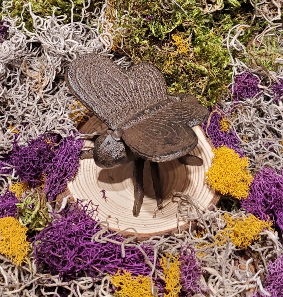 Brown Cast Iron Butterfly Insect Home Garden Yard Lawn Outdoors Patio ...