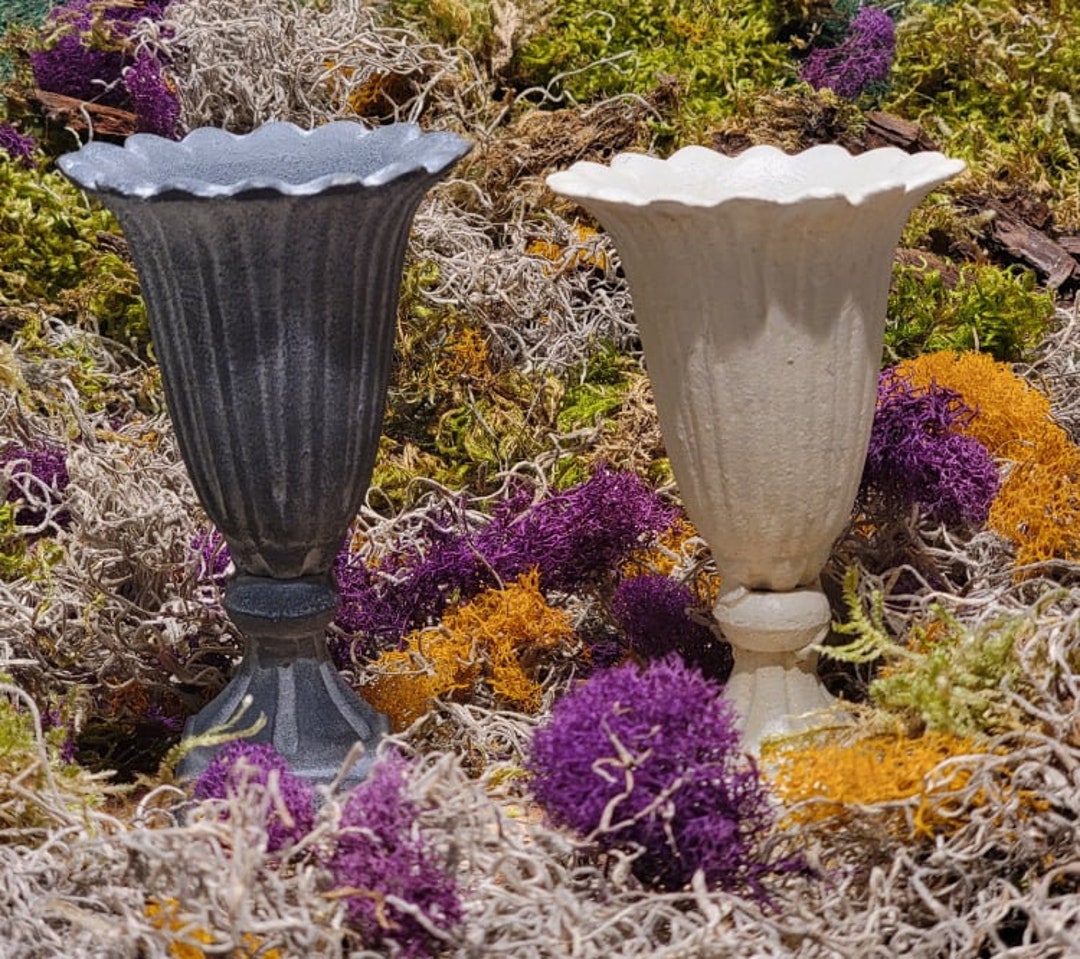 Cast Iron Metal Small Petal Urn Home Garden Wedding Table Candle Floral ...