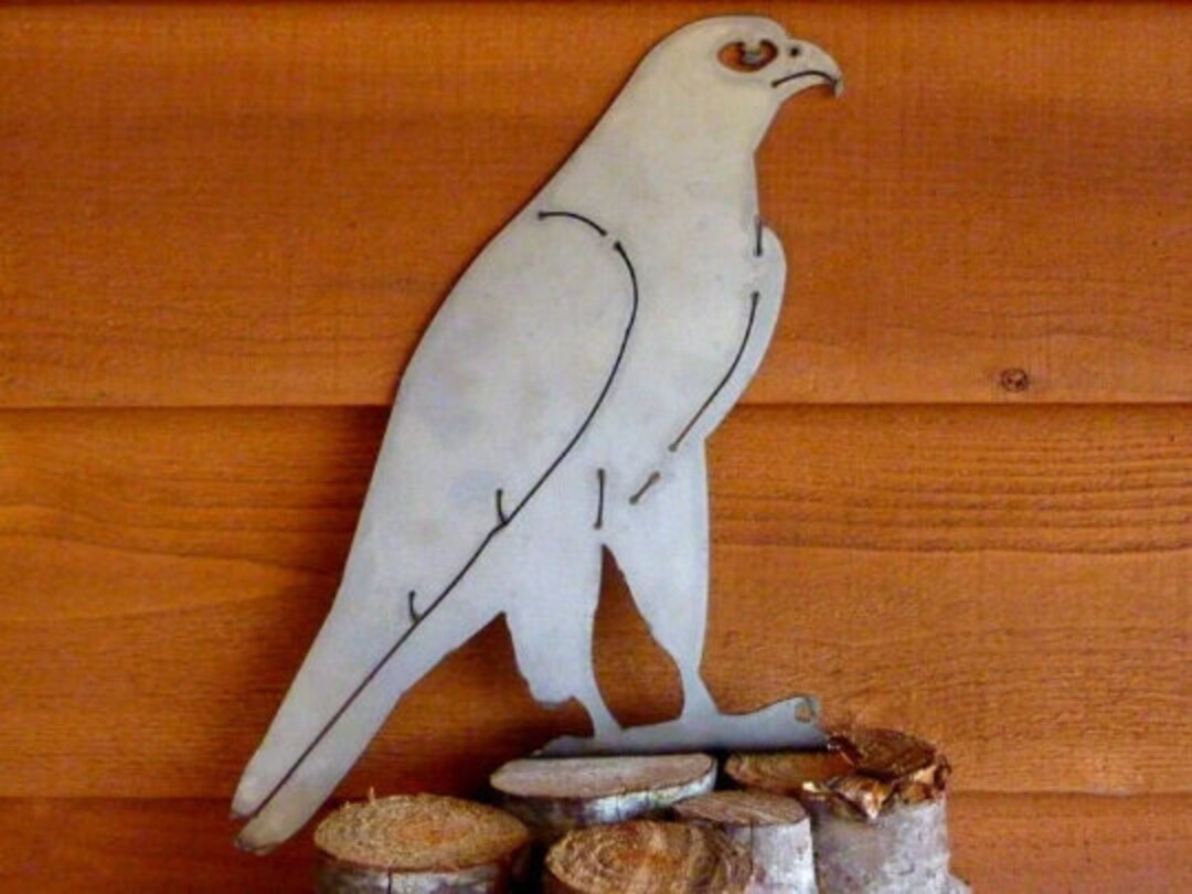 Cut Metal Rusty Peregrine Falcon Bird Garden Home Yard Lawn Outdoor ...