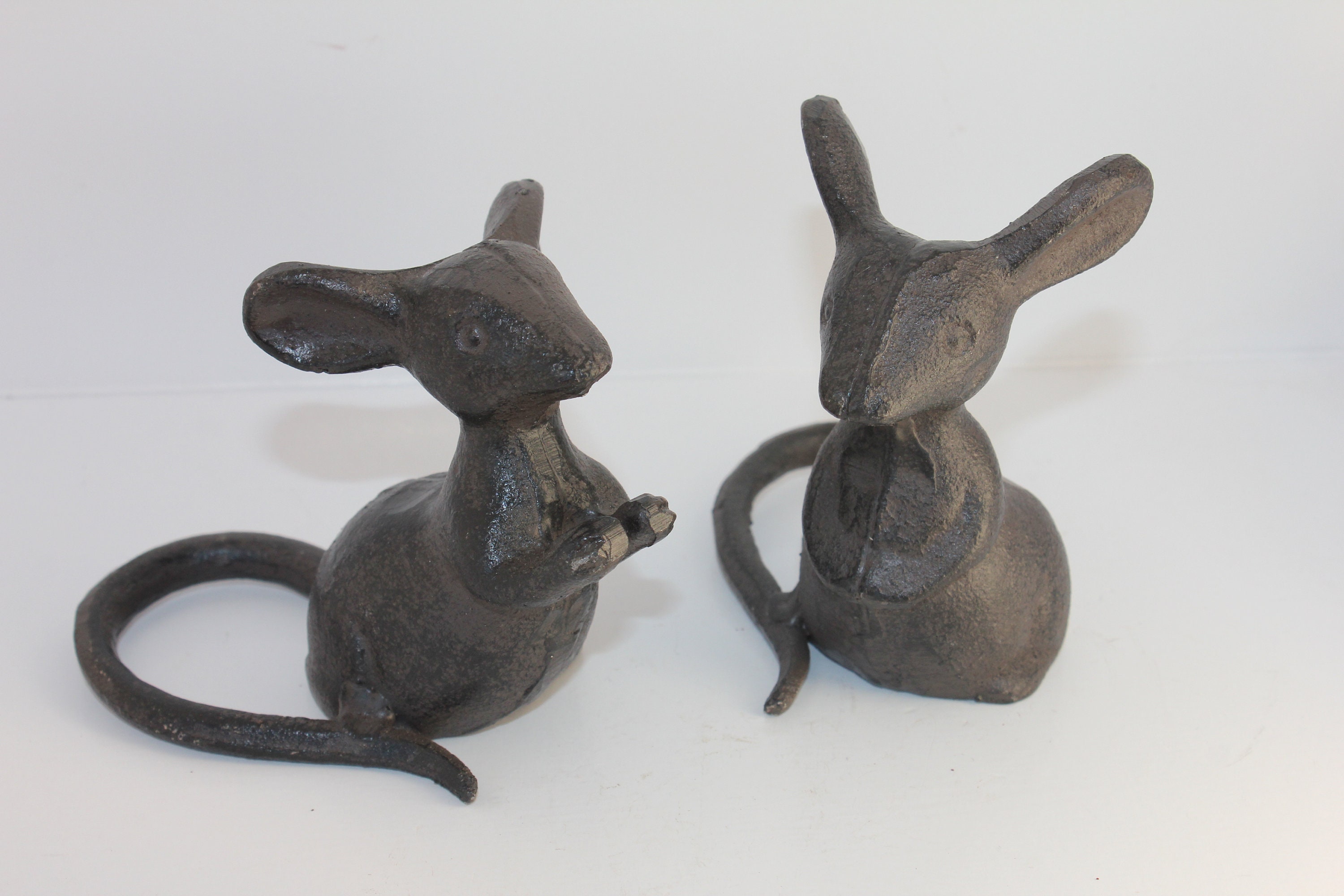 Cast Iron Metal Set/2 Mice Mouse Rodent Figurine Statue Home | Etsy