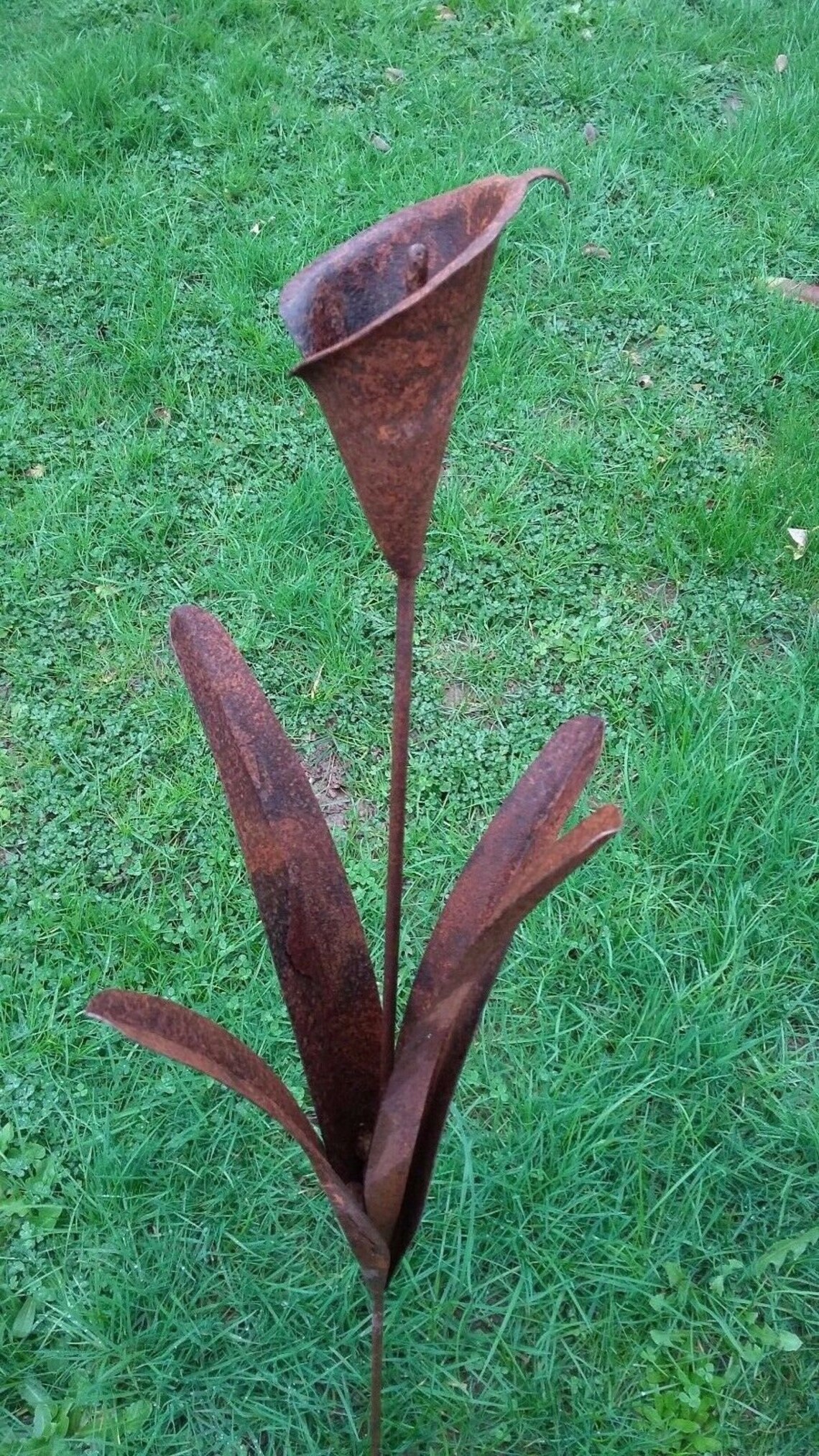 Metal Iron Flower Stakes Set of 7 Rusty Garden Yard Home Decor - Etsy