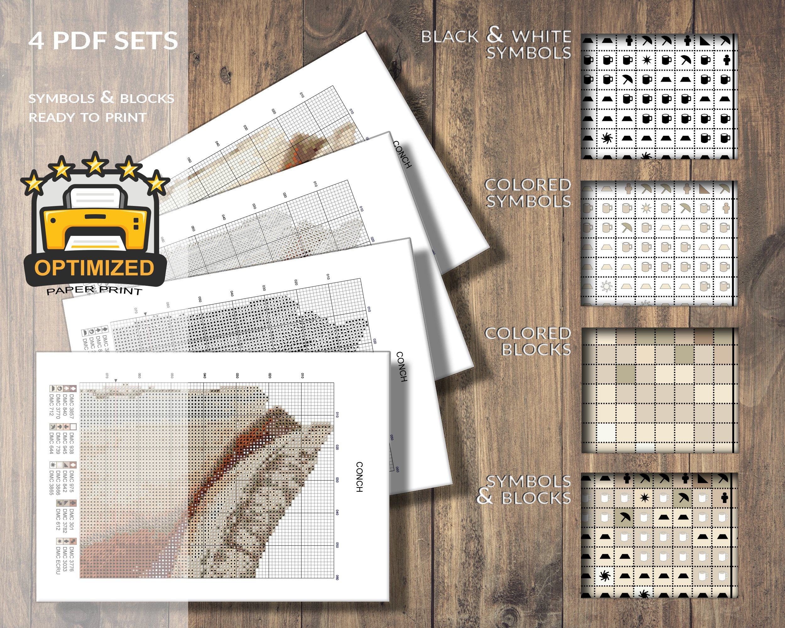 CONCH Conch Shell Counted Chart Pdf Download Charts Cross - Etsy