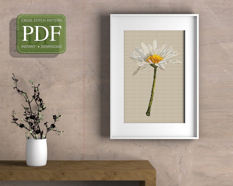 OXEYE DAISY - Cross Stitch Pattern Pdf, Instant Download, Realistic ...