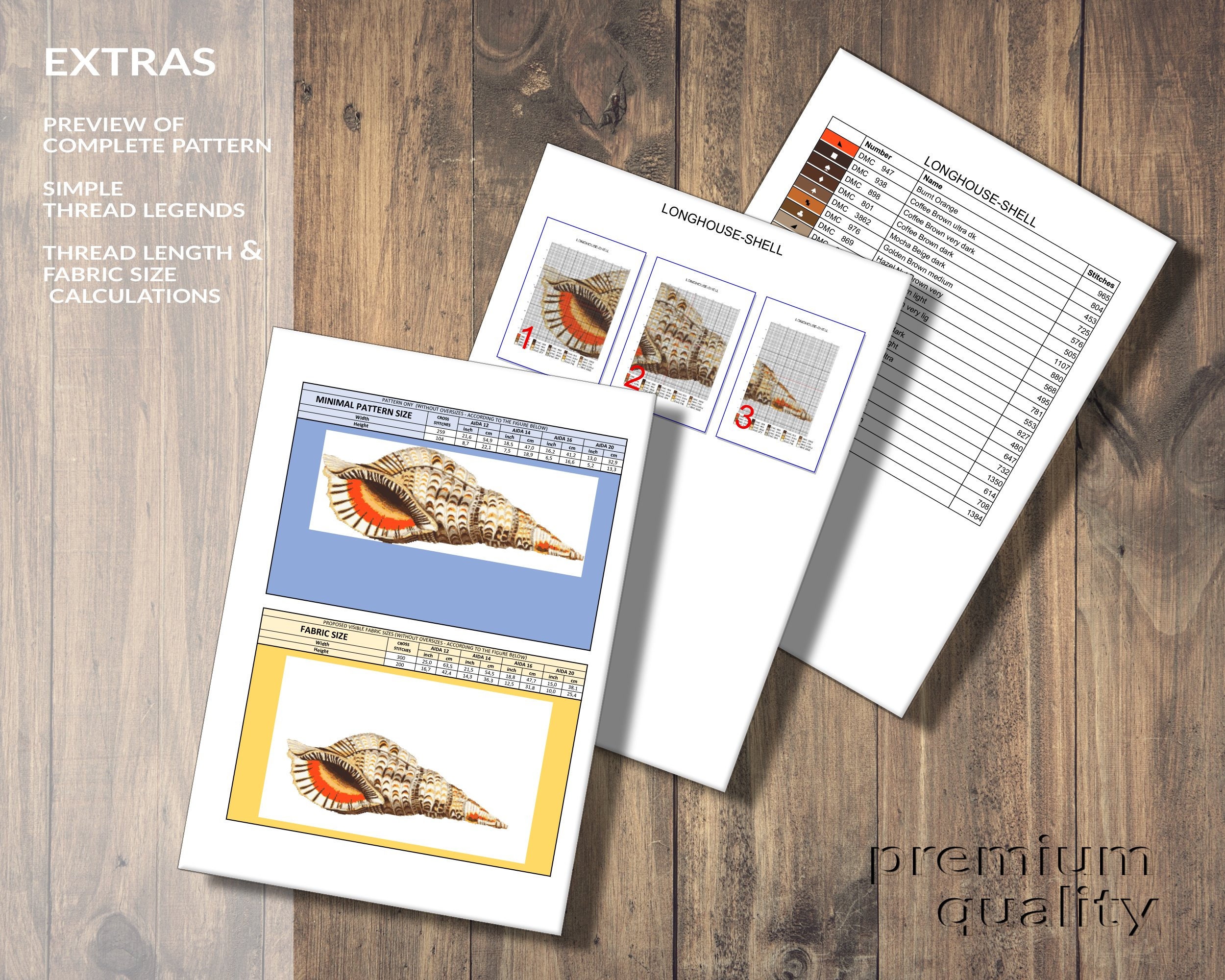 LONGHOUSE SHELL, Shell, Conch, Conch Shell, Counted Chart, Cross Stitch ...