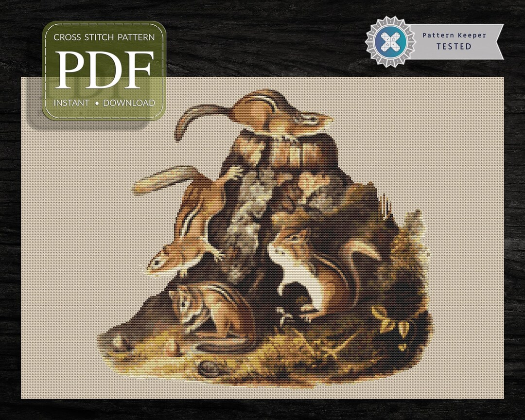 CHIPMUNK FAMILY, Chipmunk, Chipmunks, Chipmunk Family, Counted Chart ...
