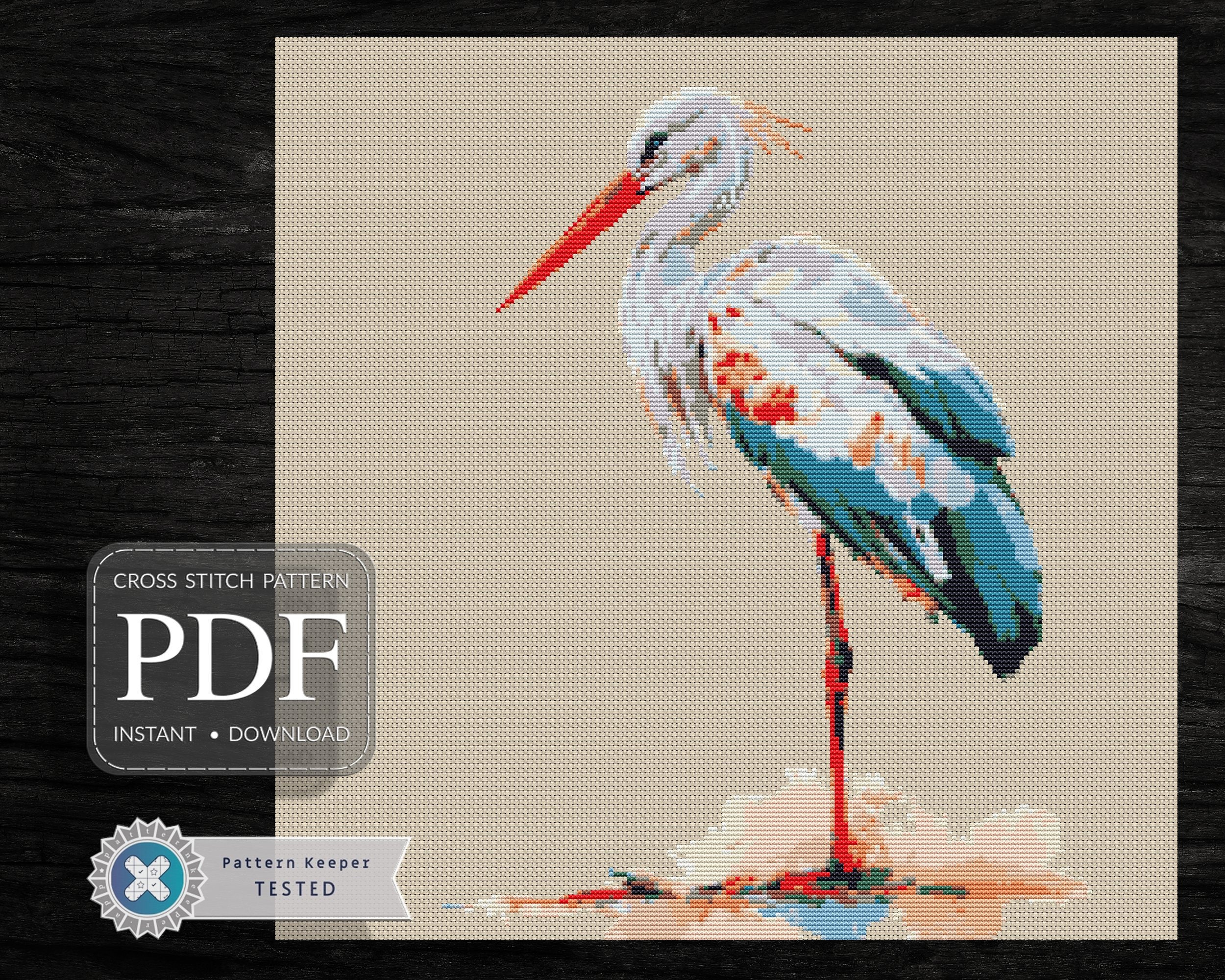 Stork - PDF Cross Stitch Pattern Charts - Etsy