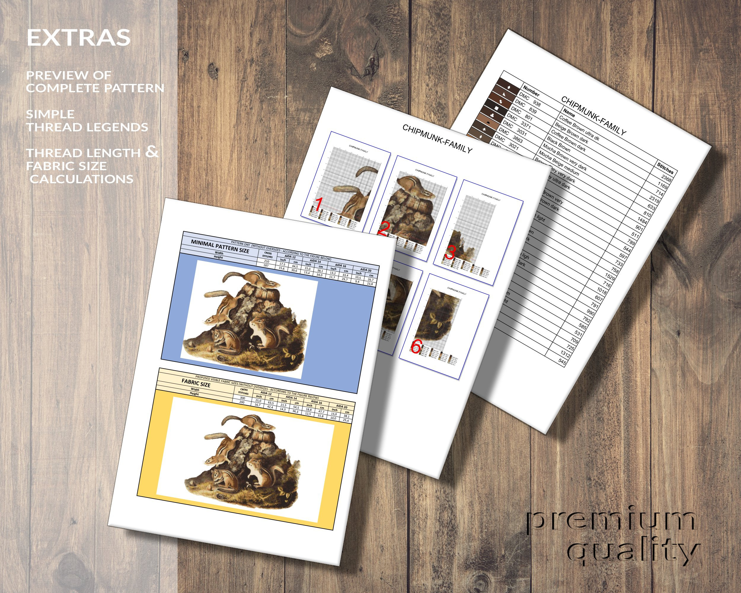 CHIPMUNK FAMILY, Chipmunk, Chipmunks, Chipmunk Family, Counted Chart ...