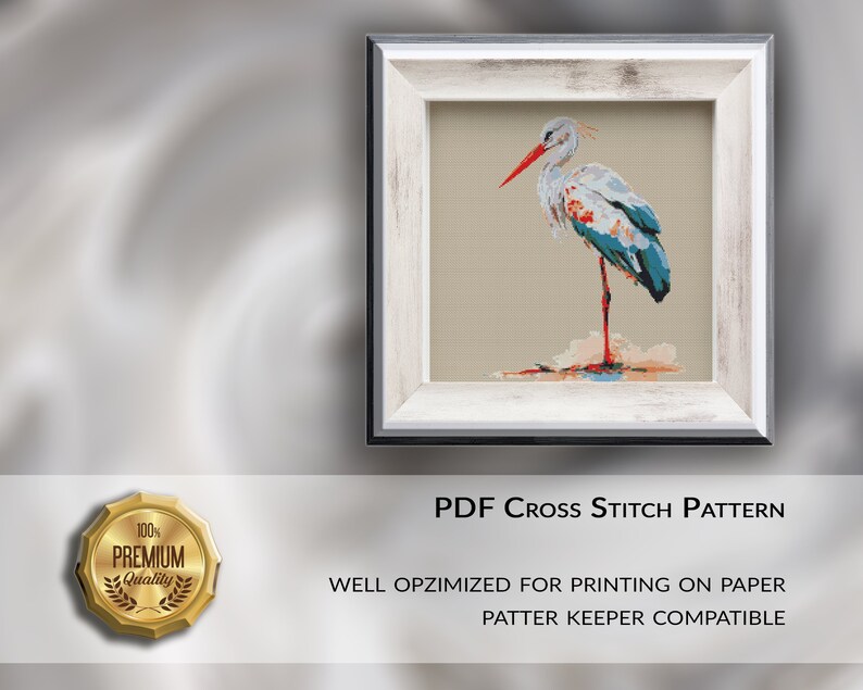 Stork - PDF Cross Stitch Pattern Charts - Etsy