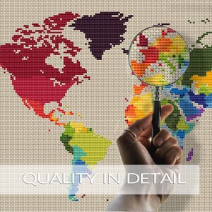 WORLD MAP - Cross Stitch Pattern Pdf, Instant Download, Map With ...