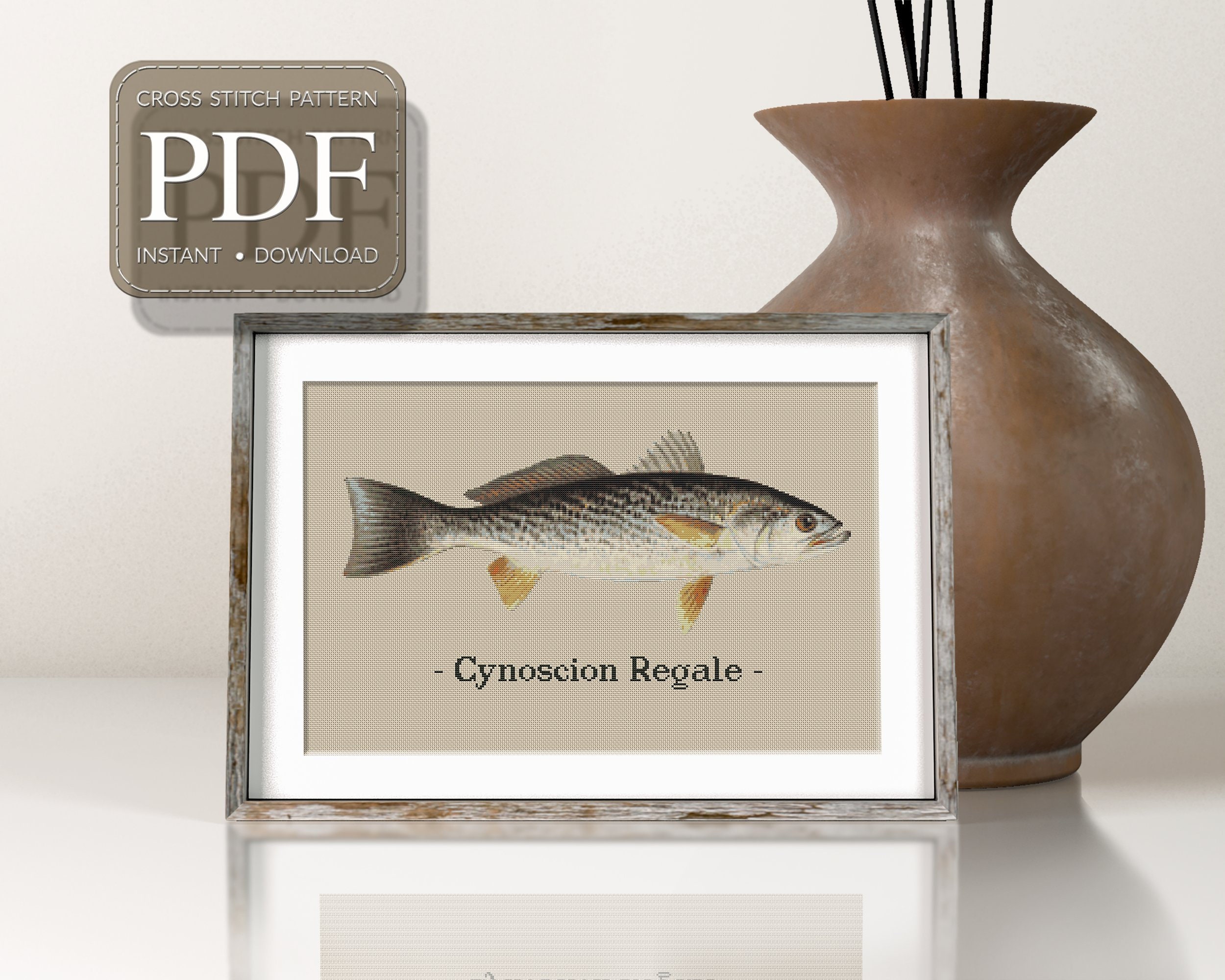 WEAK FISH, Weak Fish, Fish, Food Fish, Cross Stitch Chart, Modern Cross ...