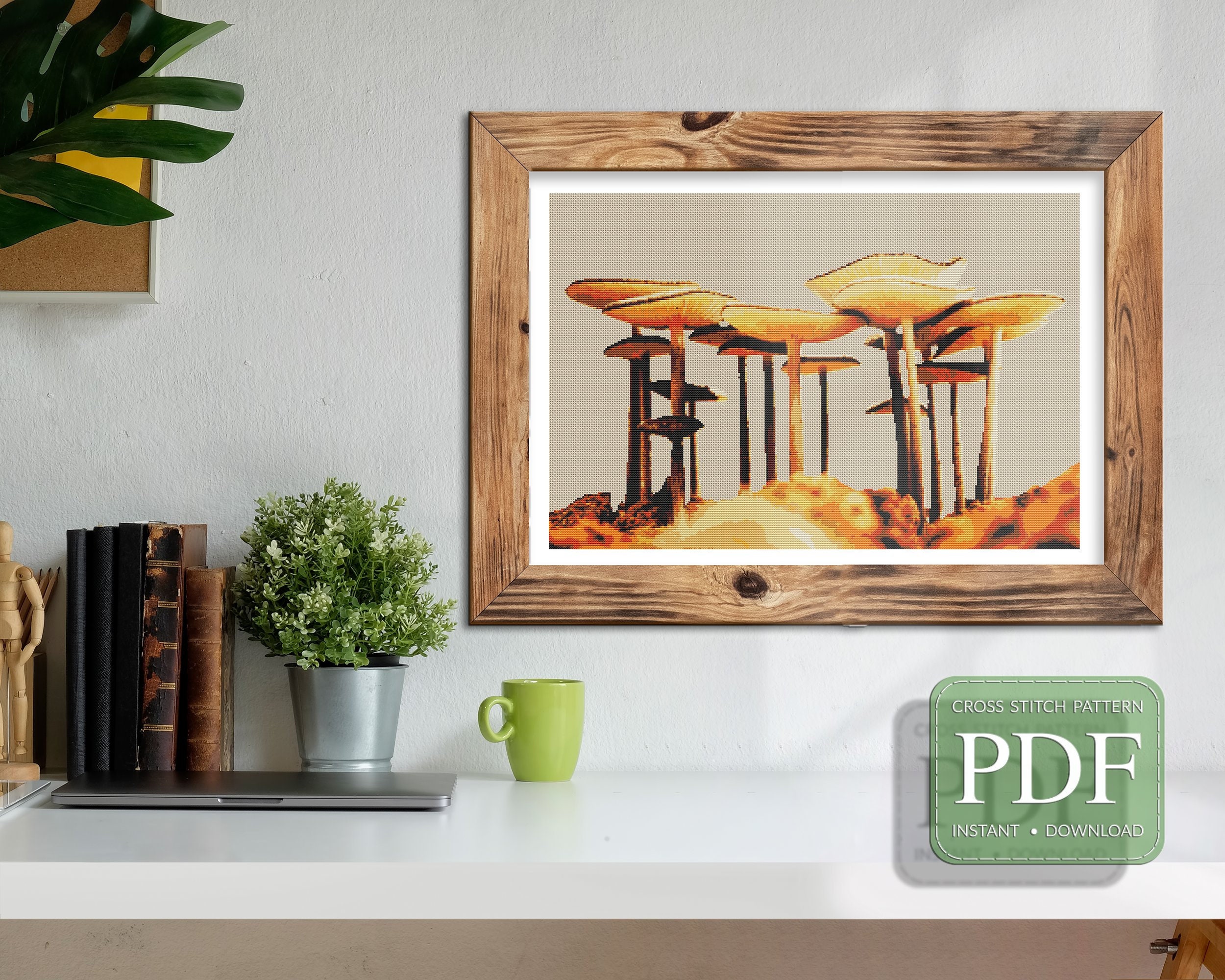 FUNGUS FOREST, Mushroom, Mushrooms, Fungus, Fungi, Cross Stitch Pattern ...