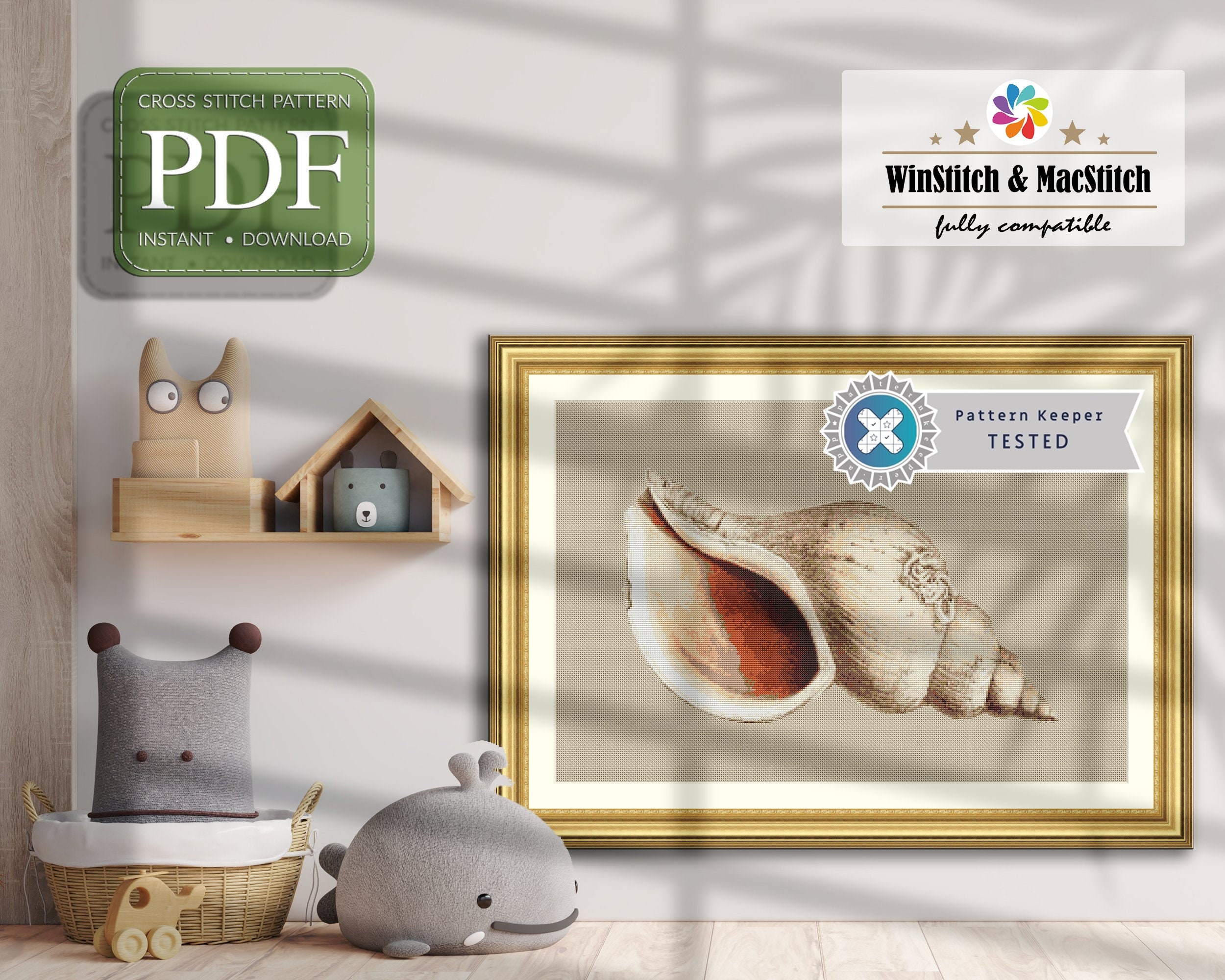 CONCH Conch Shell Counted Chart Pdf Download Charts Cross - Etsy