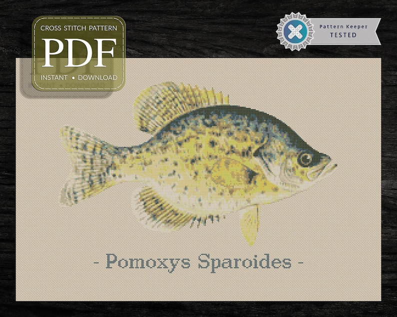 Art & Collectibles Cross Stitch CALICO BASS Food Fish Instant Download ...