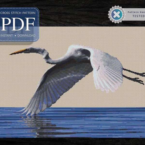 Blue Heron Cross Stitch Pattern - Etsy