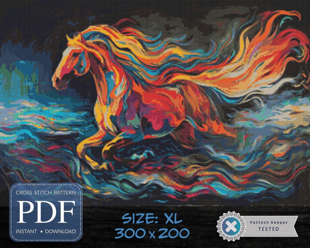 Galloping Horse - PDF Cross Stitch Pattern Charts - Etsy