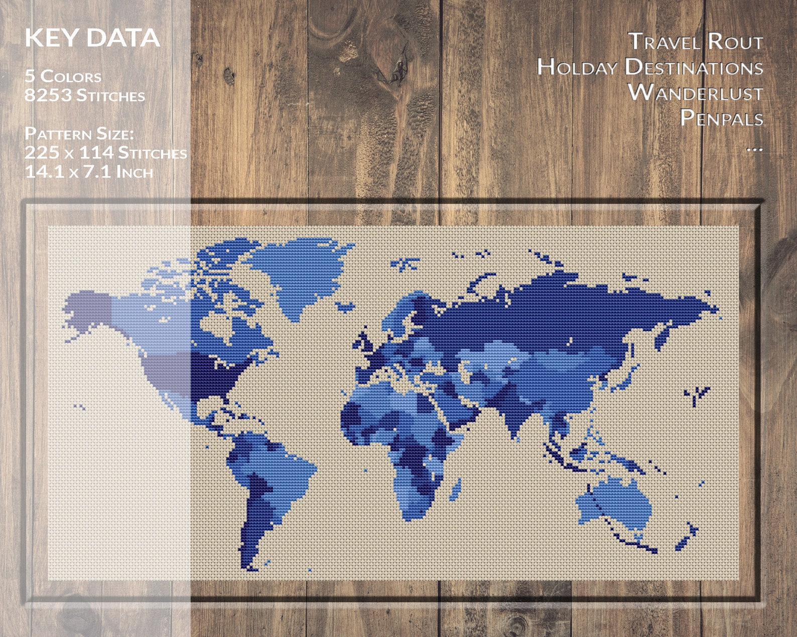WORLD MAP - Cross Stitch Pattern Pdf, Instant Download, Map With ...
