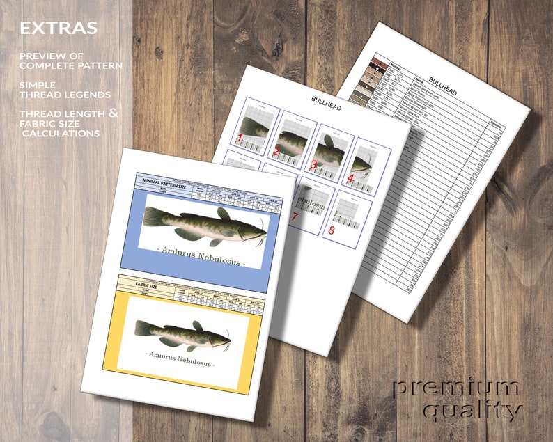 BULLHEAD, Bullhead, Fish, Food Fish, Cross Stitch Pattern, Pdf Download ...