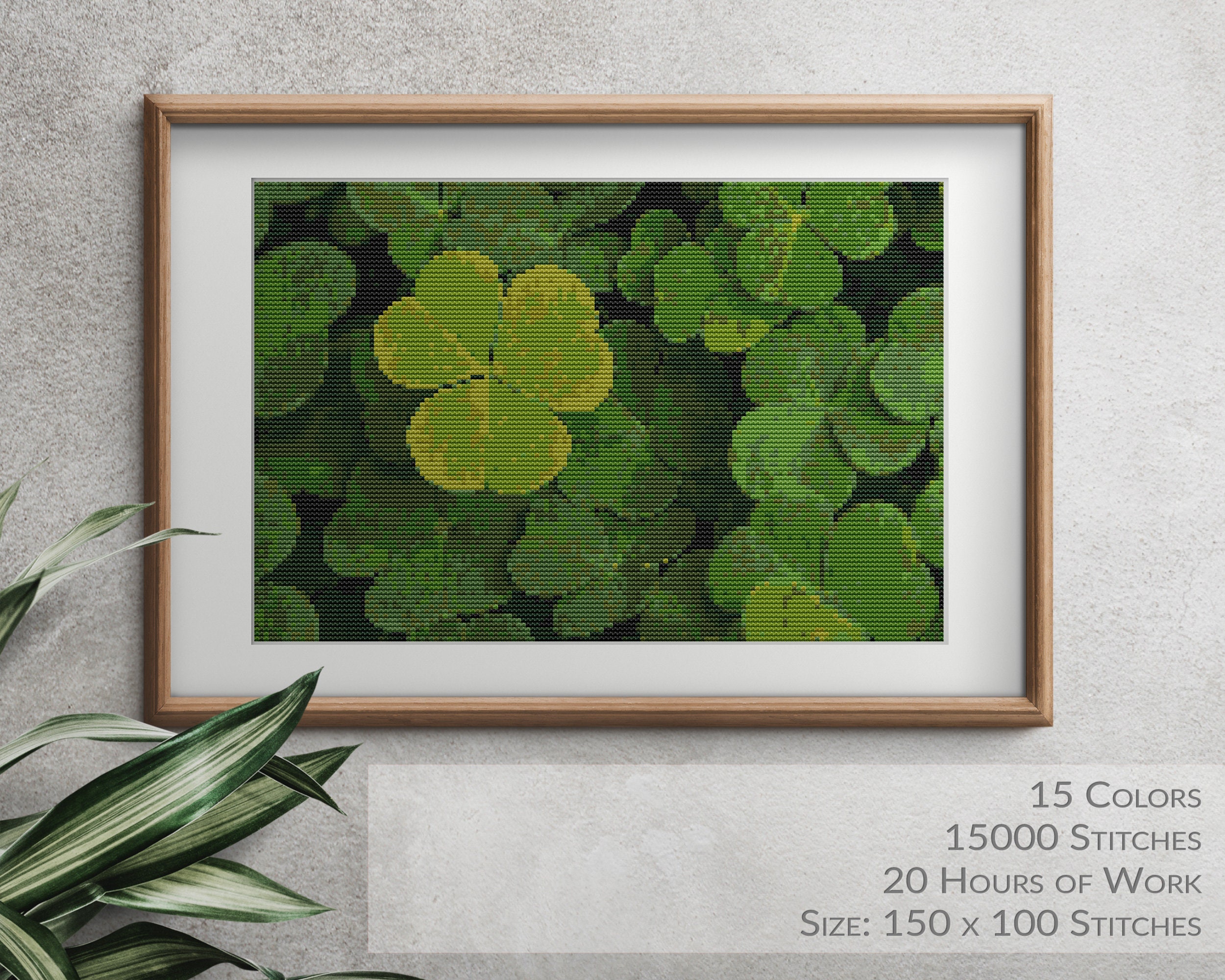 LUCKY CLOVER - Cross Stitch Pattern Pdf, Instant Download, Realistic ...