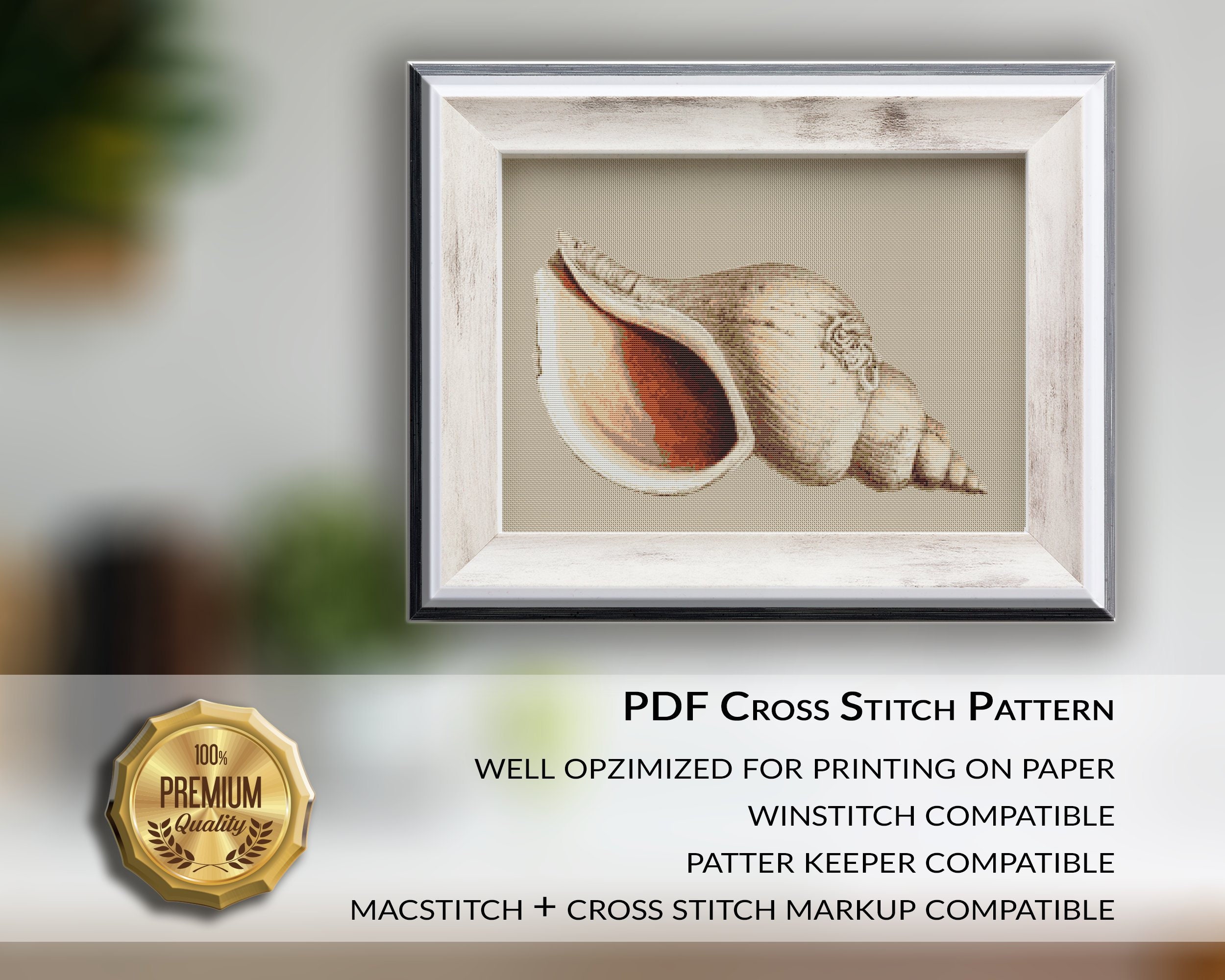 CONCH Conch Shell Counted Chart Pdf Download Charts Cross - Etsy
