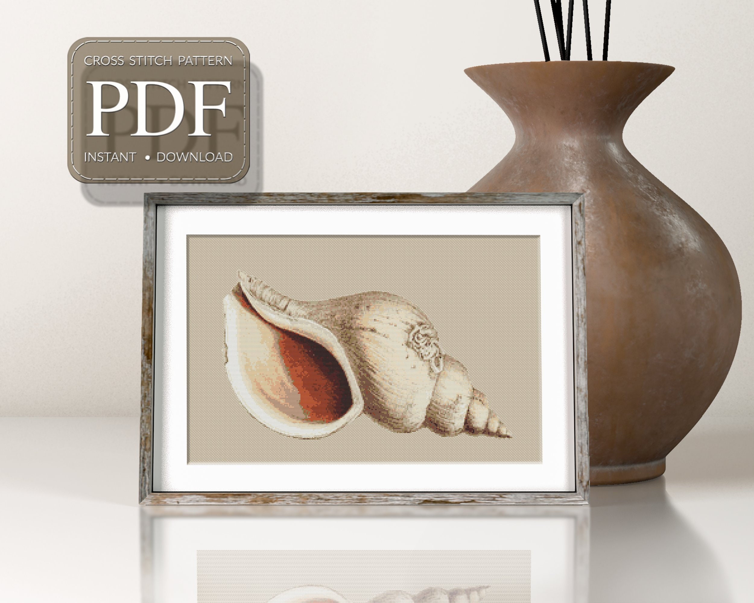 CONCH Conch Shell Counted Chart Pdf Download Charts Cross - Etsy