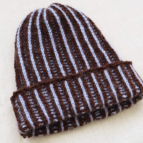 GEMINI Hat Beanie Reversible Striped Knitting Hat Pattern - Etsy