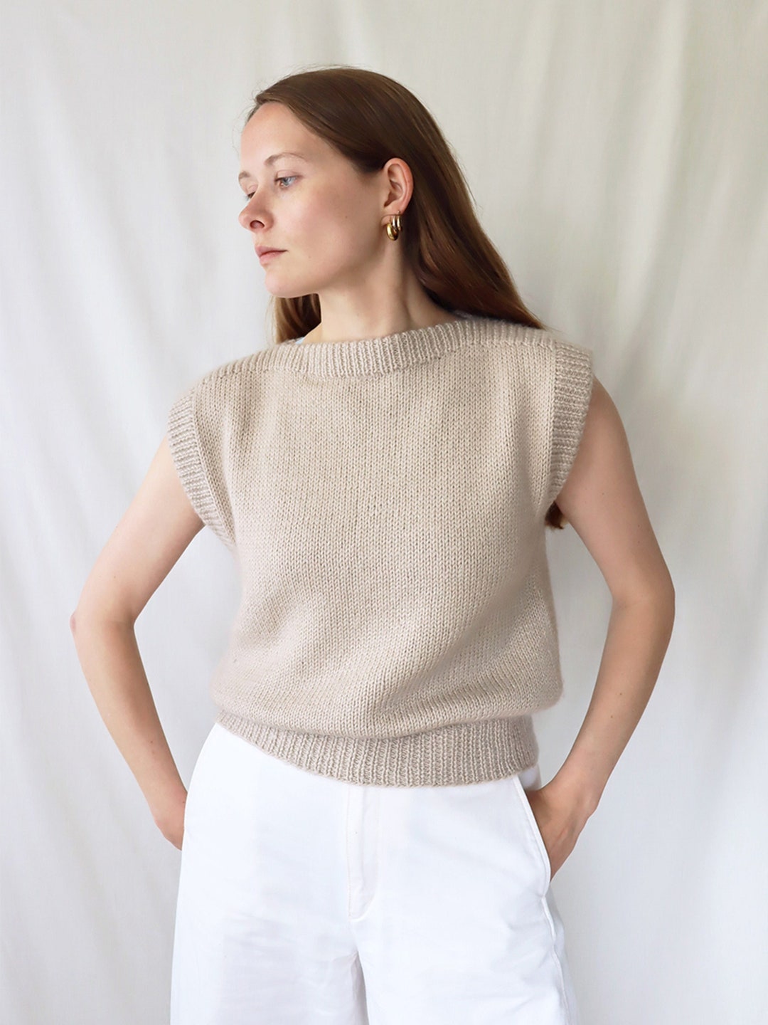 Knitting Pattern Easy Vest Etsy