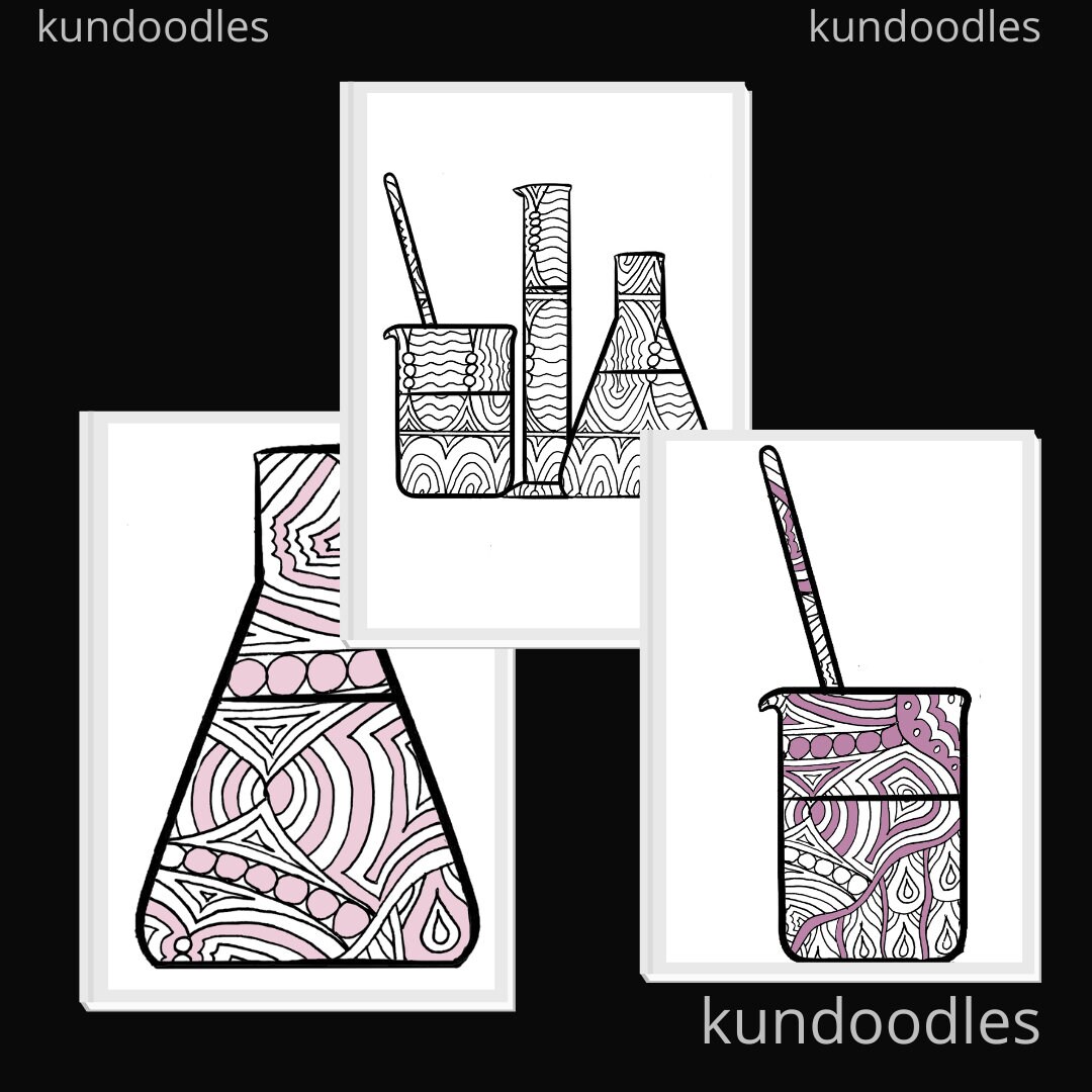 Printable Science Adult Coloring Pages. SCIENCE Flasks, Science ...