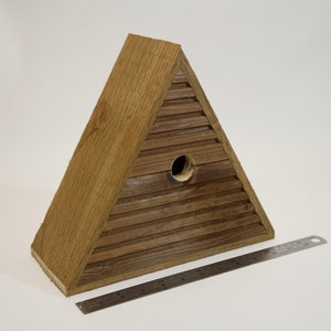 Triangular Birdbox / Wooden Birdbox / Wall Mounted / Pine and Oak ...