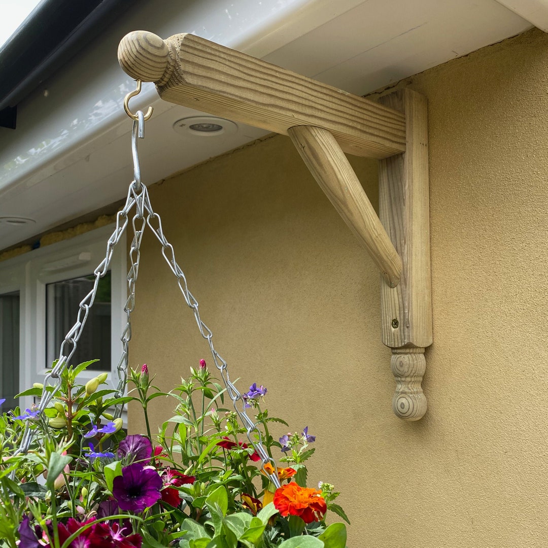 Wooden Hanging Basket Bracket / Wall Mount Bracket / Bespoke / - Etsy