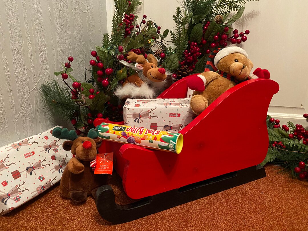 Large Christmas Sleigh // Santa Gift Tray - Etsy UK